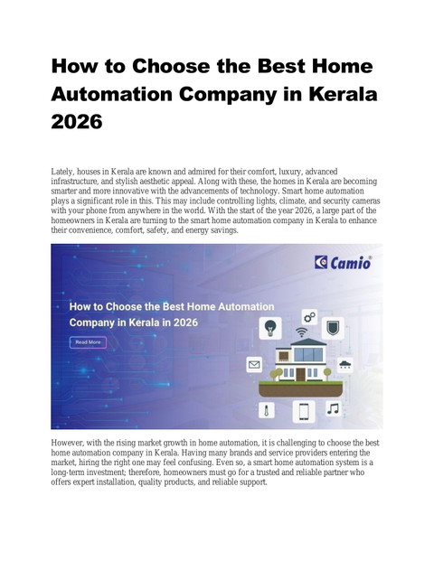 How to Choose the Best Home Automation Company in Kerala 2026 | ドクセル